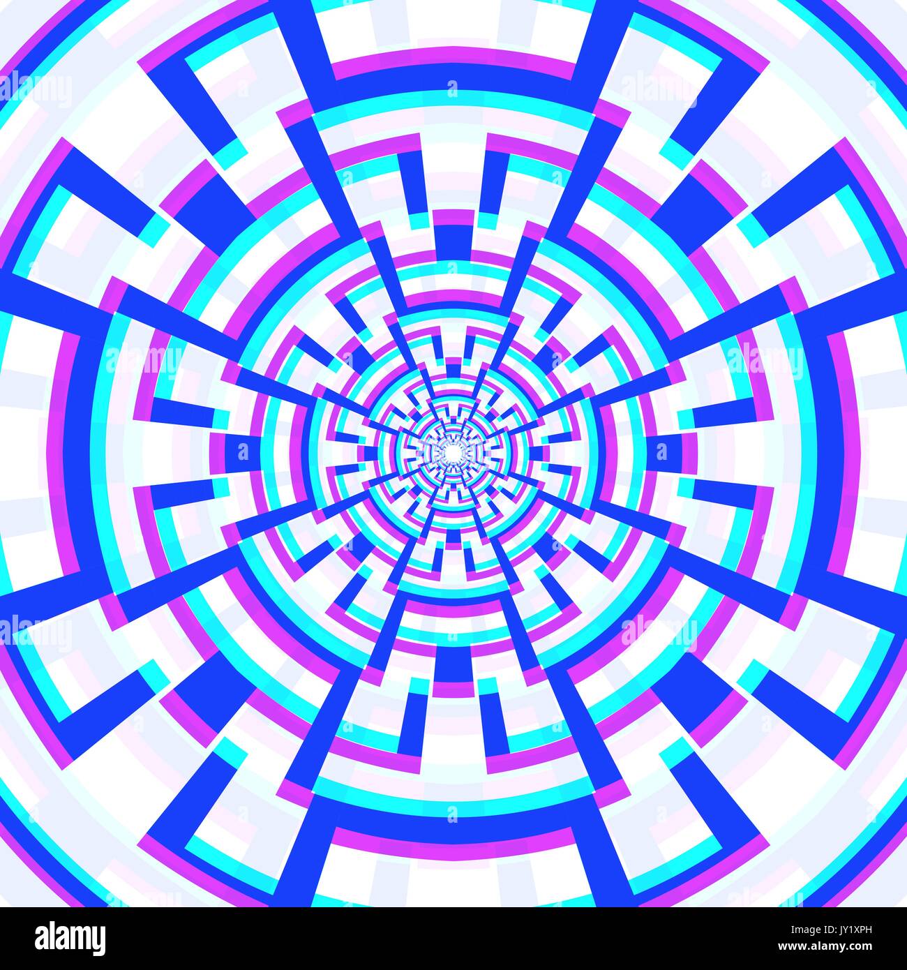 vector abstract circle geometry decoration anaglif colored three ...