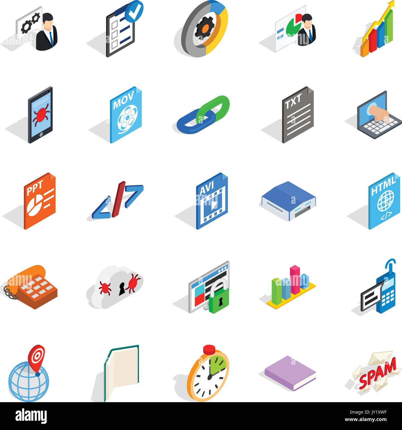 Examination icons set, isometric style Stock Vector Image & Art - Alamy