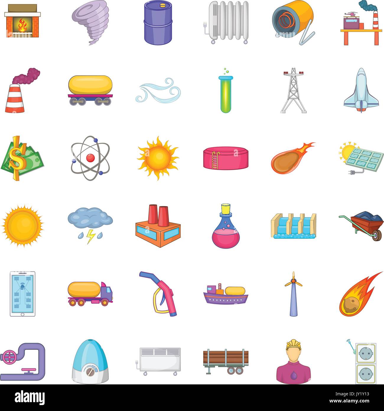 Solar energy icons set, cartoon style Stock Vector Image & Art - Alamy