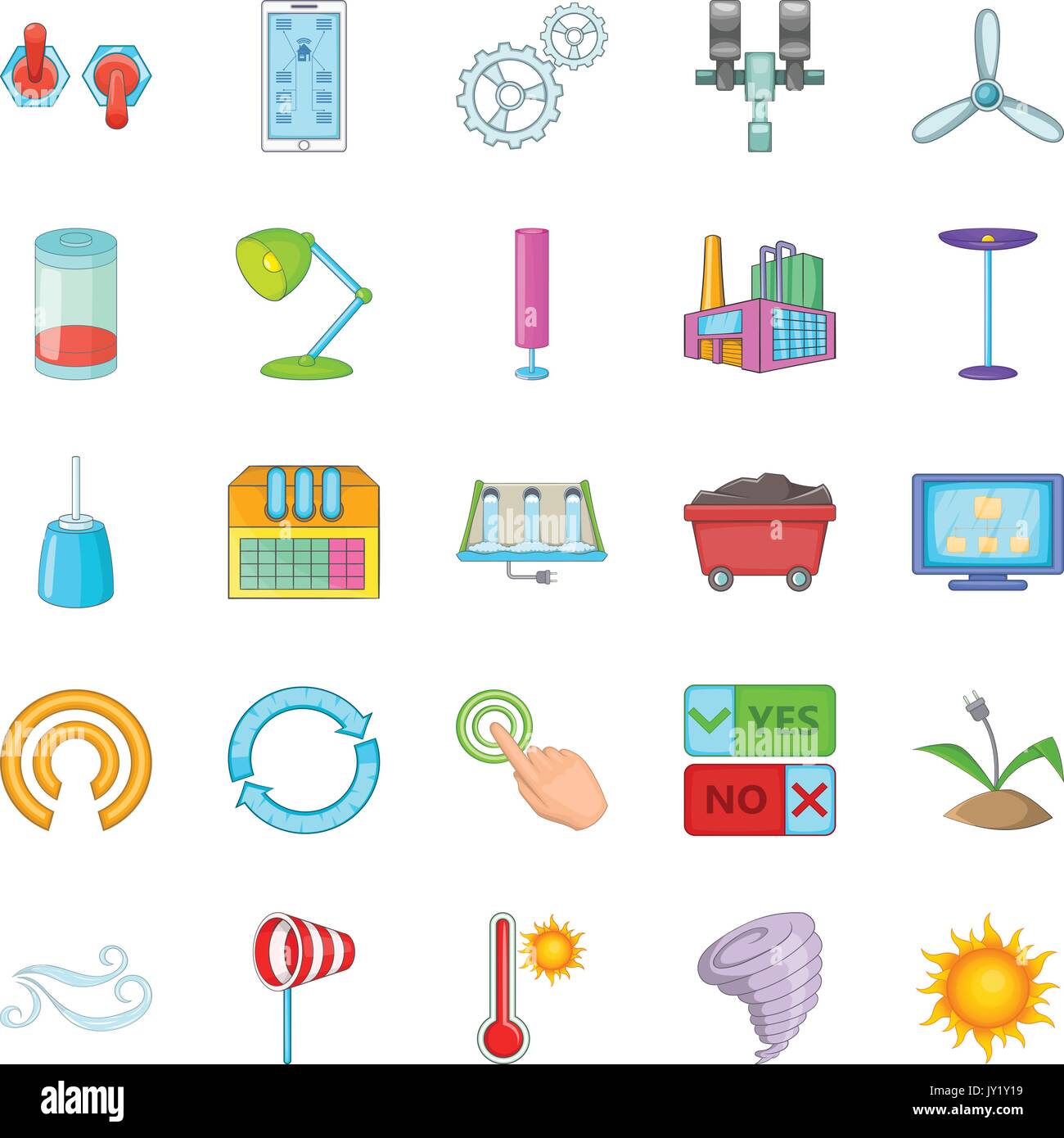 Earth energy icons set, cartoon style Stock Vector Image & Art - Alamy