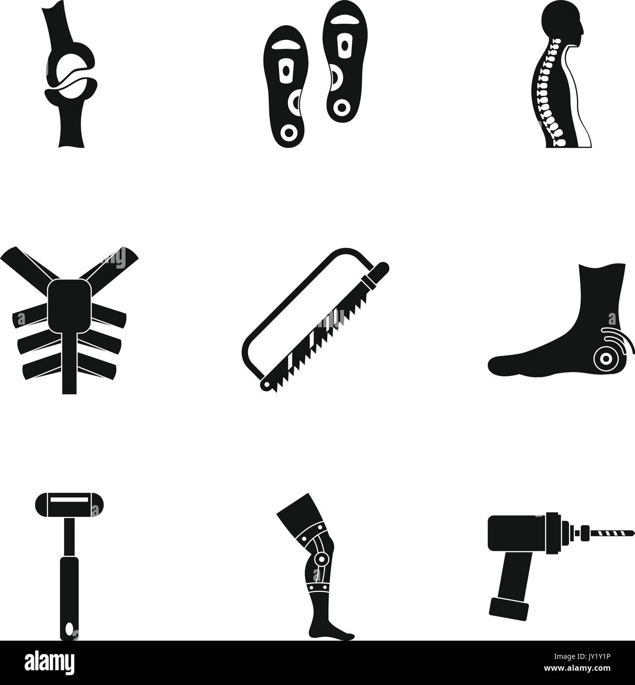 Traumatology and orthopedic icon set, simple style Stock Vector Image ...