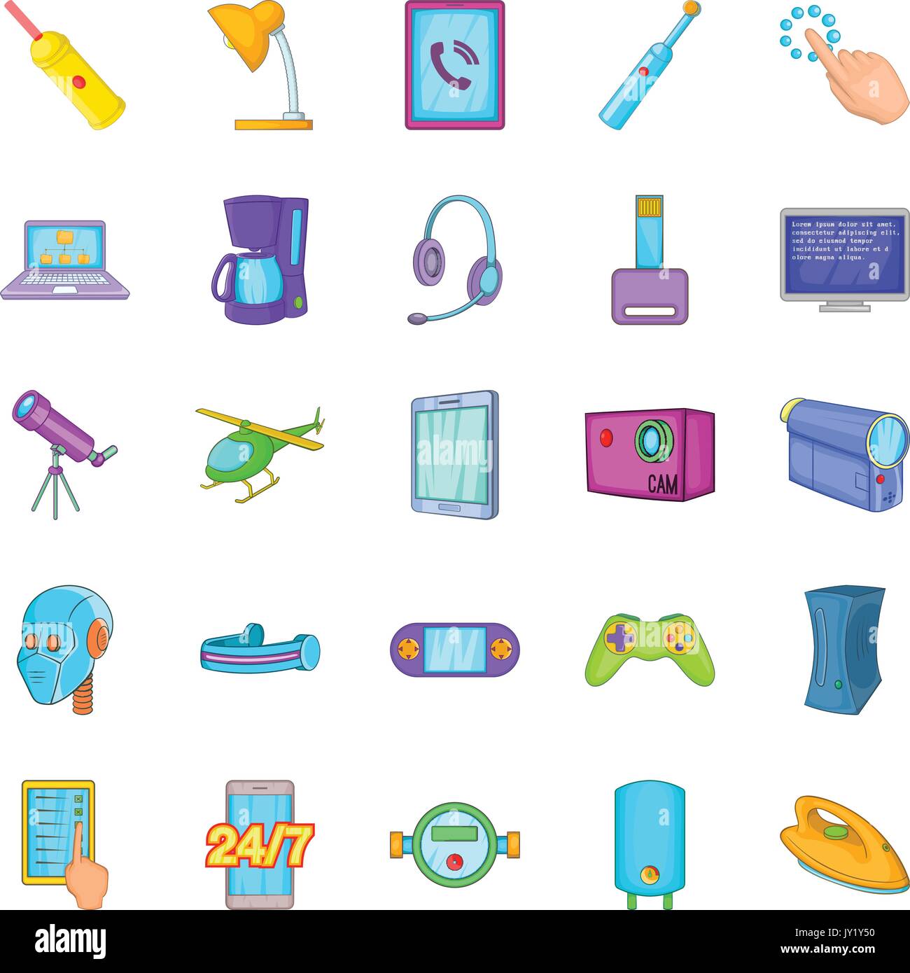 Gadget icons set, cartoon style Stock Vector Image & Art - Alamy