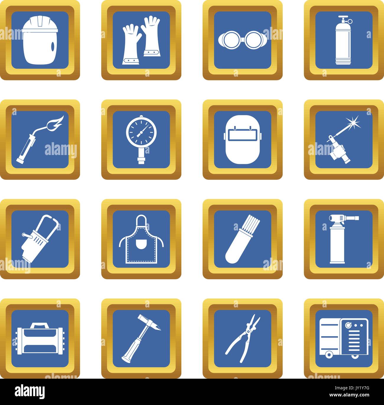 Welding icons set blue Stock Vector Image & Art - Alamy