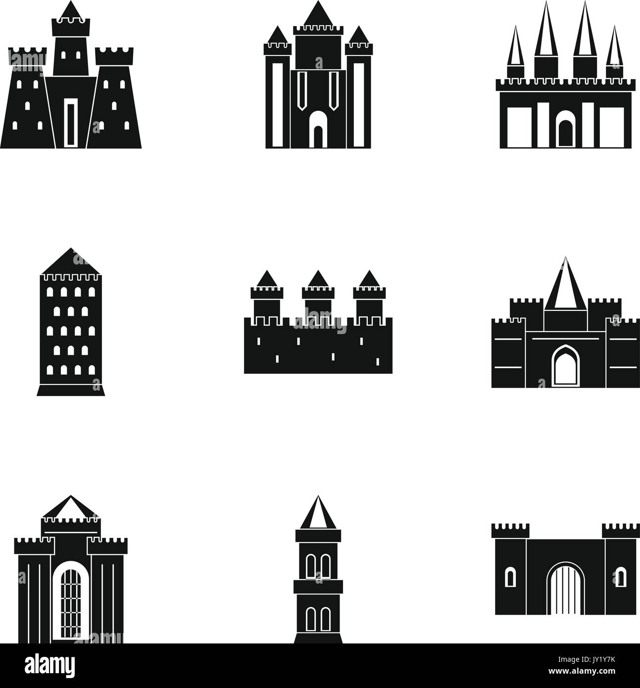Medieval castles icon set, simple style Stock Vector Image & Art - Alamy