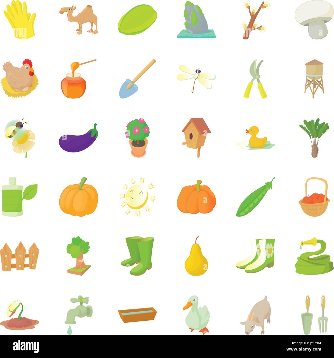 Farming icons set, cartoon style Stock Vector Image & Art - Alamy