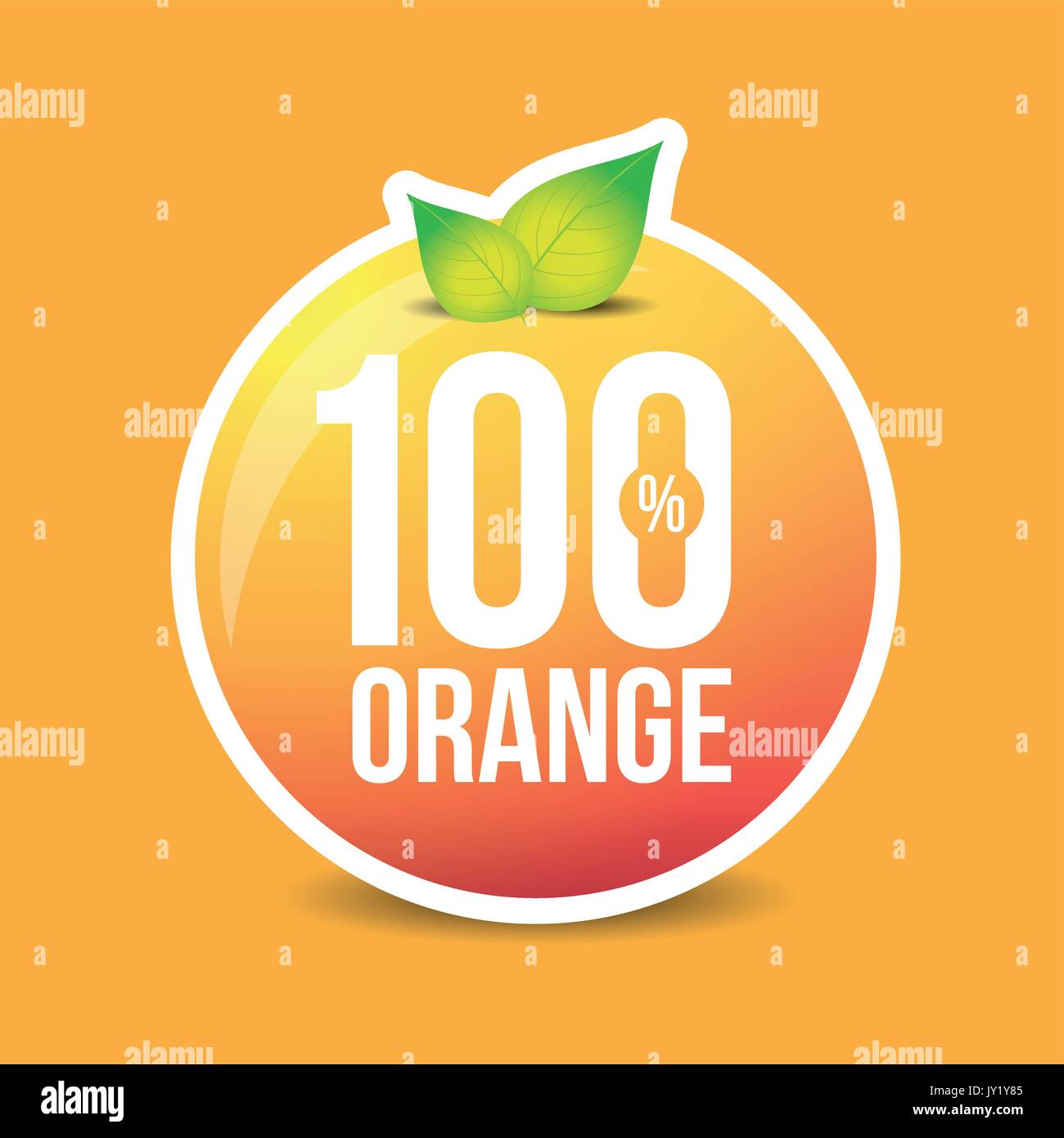Label isolated white orange juice logo Stock Vector Images - Alamy