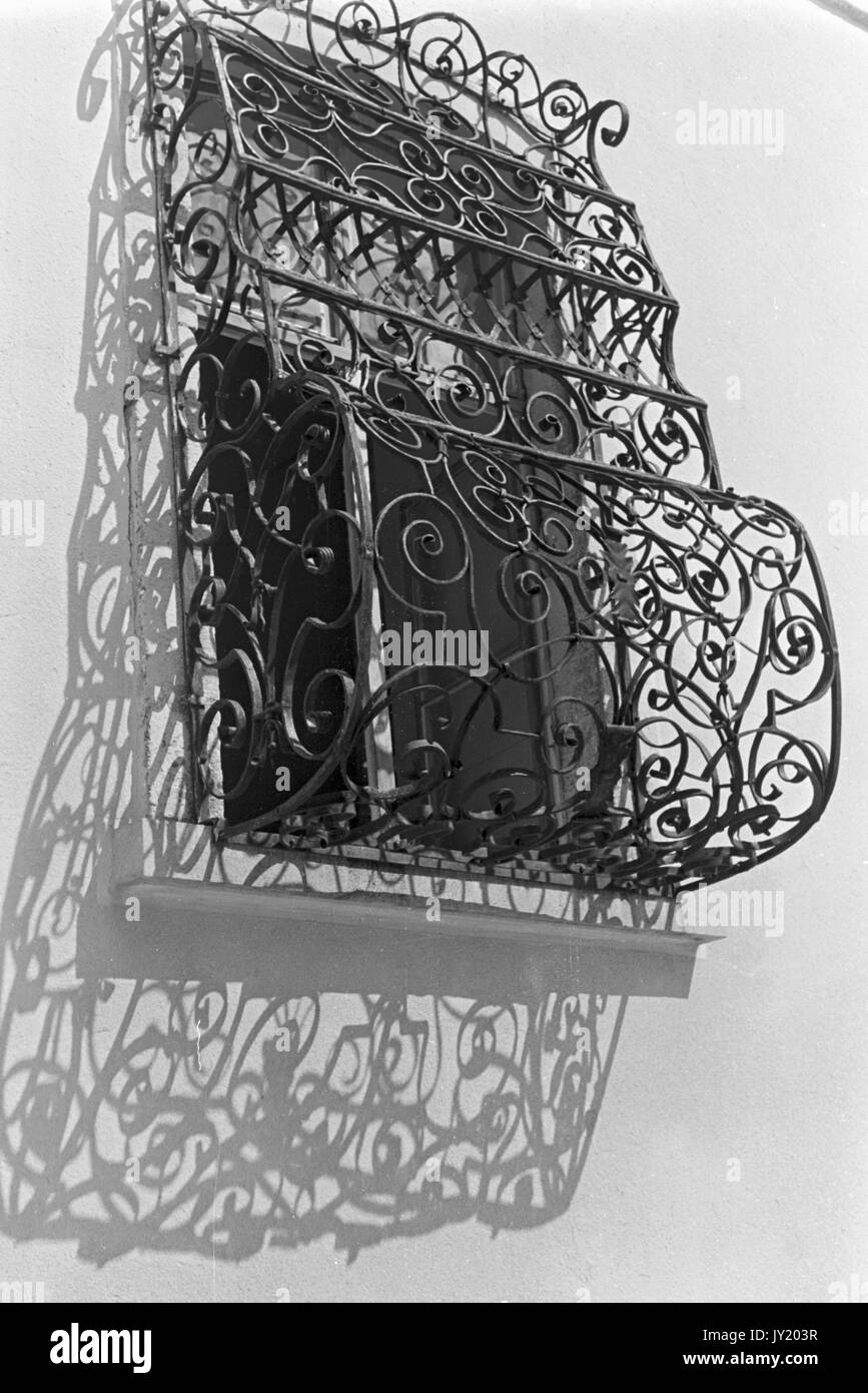 Wrought Iron Window Black and White Stock Photos & Images - Alamy