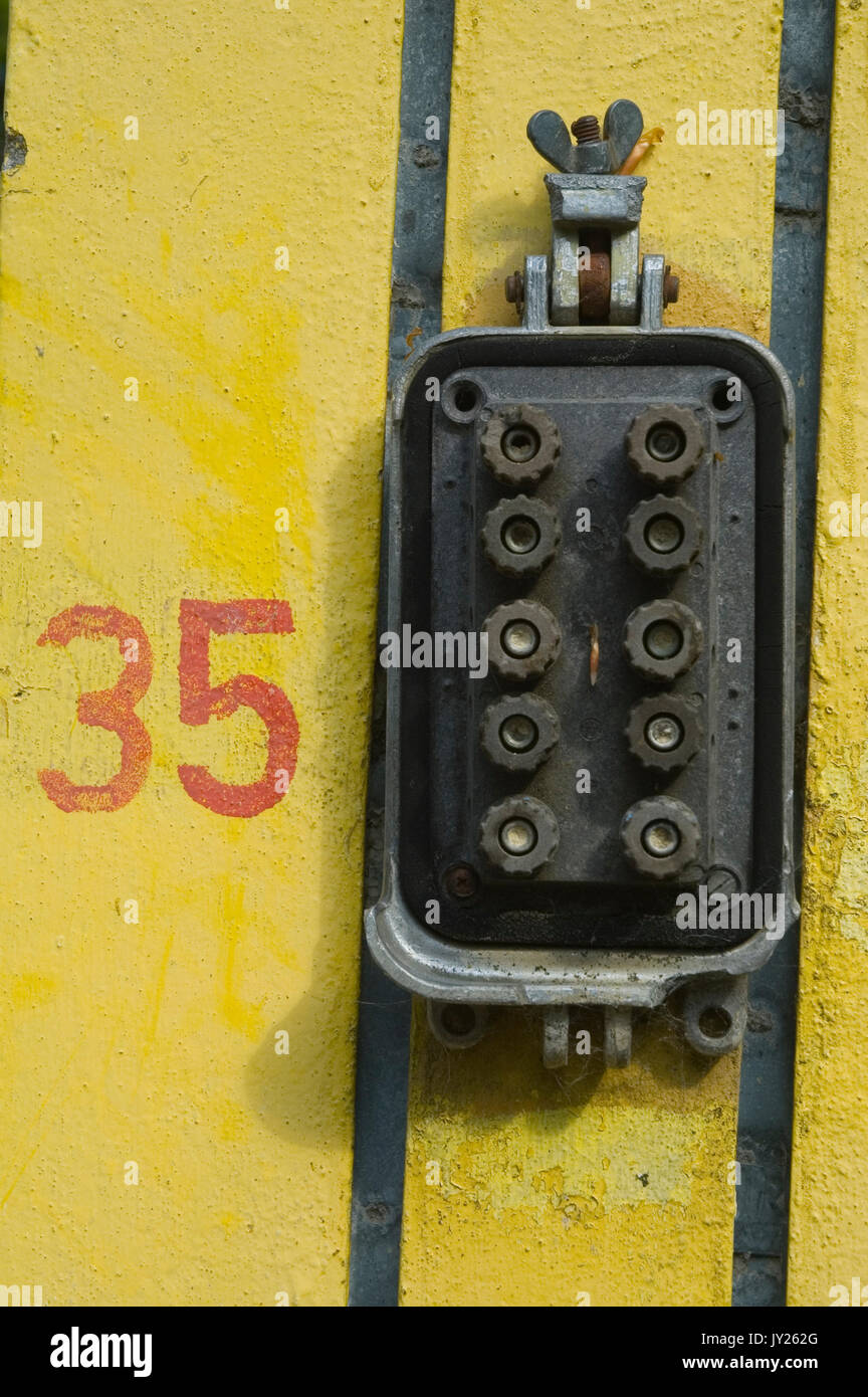 distribution box at former military camp, now biosphere reservation at ...