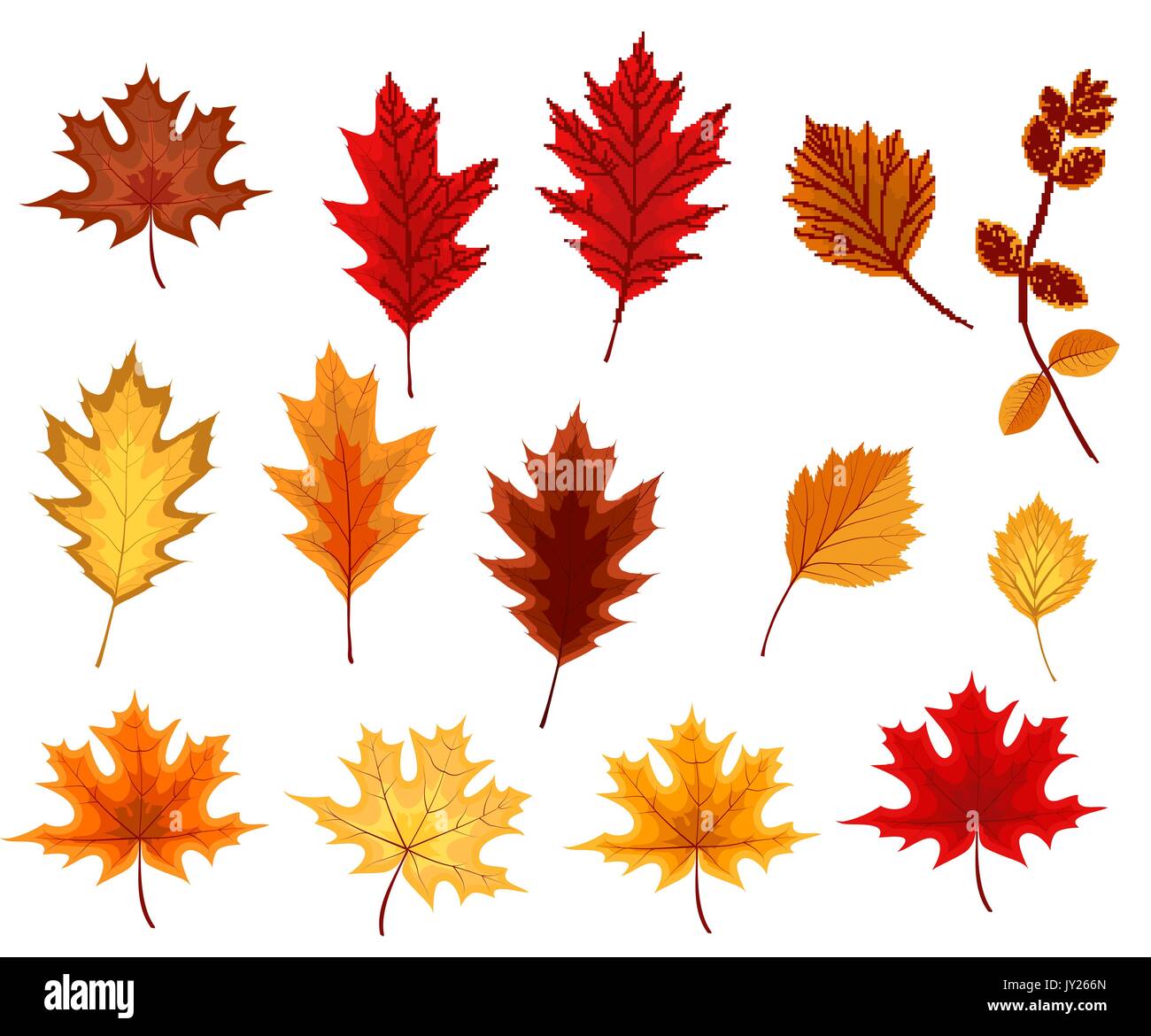 Abstract Vector Illustration with Falling Autumn Leaves Stock Vector ...