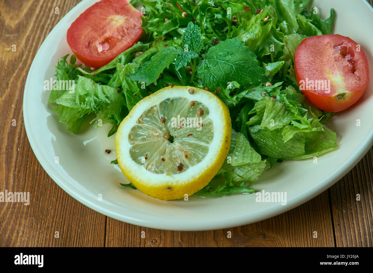 Turp otu salad - Spring salad from leaves of wild radish with garlic ...