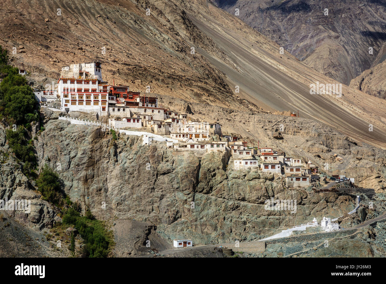 Diskit Buddhist Monastery in Nubra Valley in Kashmir, India Stock Photo ...