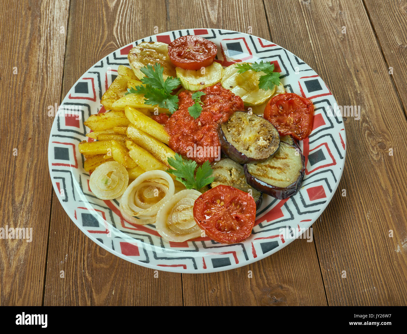 Karisik Kizartma - Mix of seasonal fried vegetables. Turkish cuisine ...
