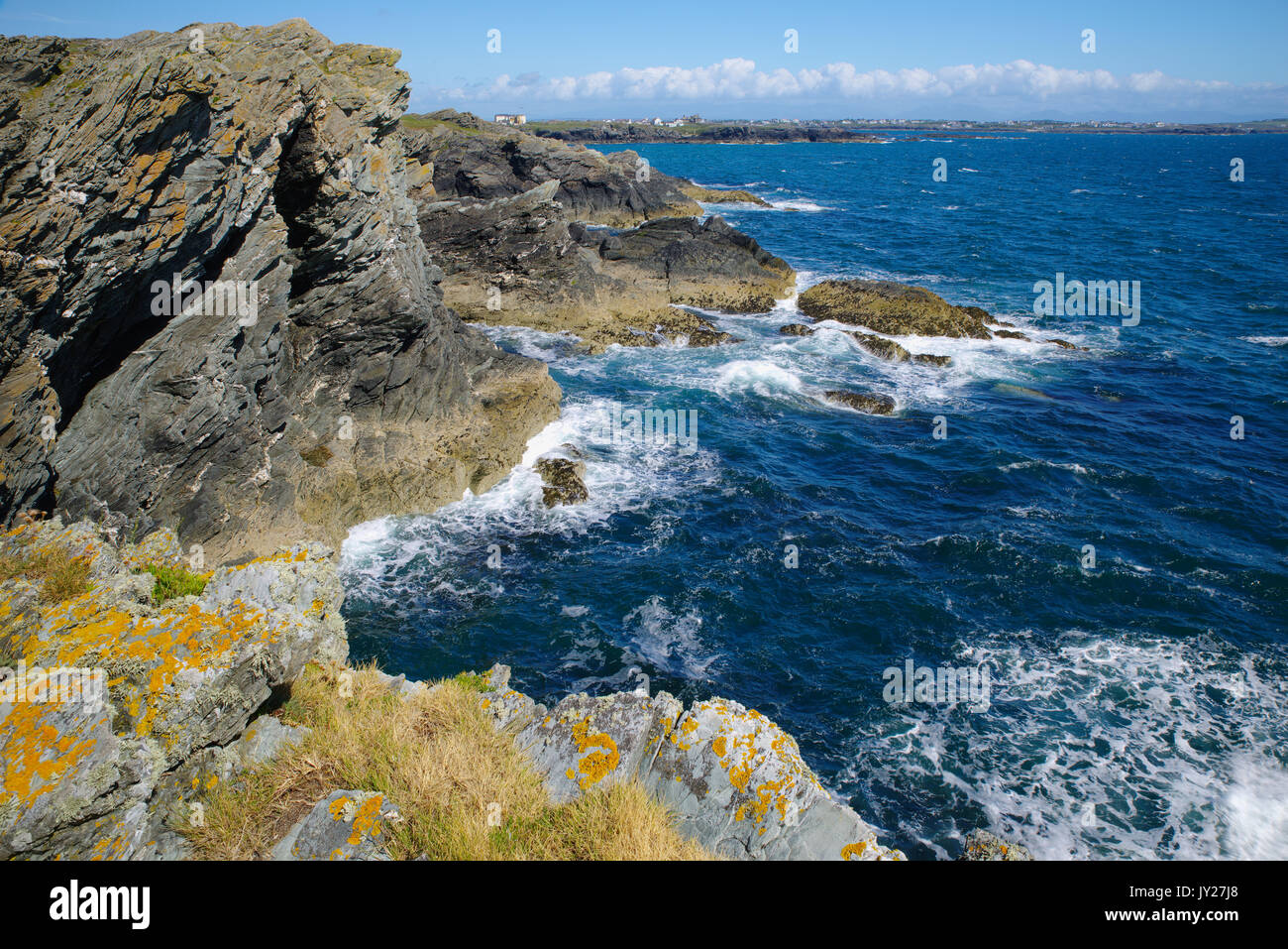Cliffs at Porth Dafarch, Anglesey Stock Photo - Alamy