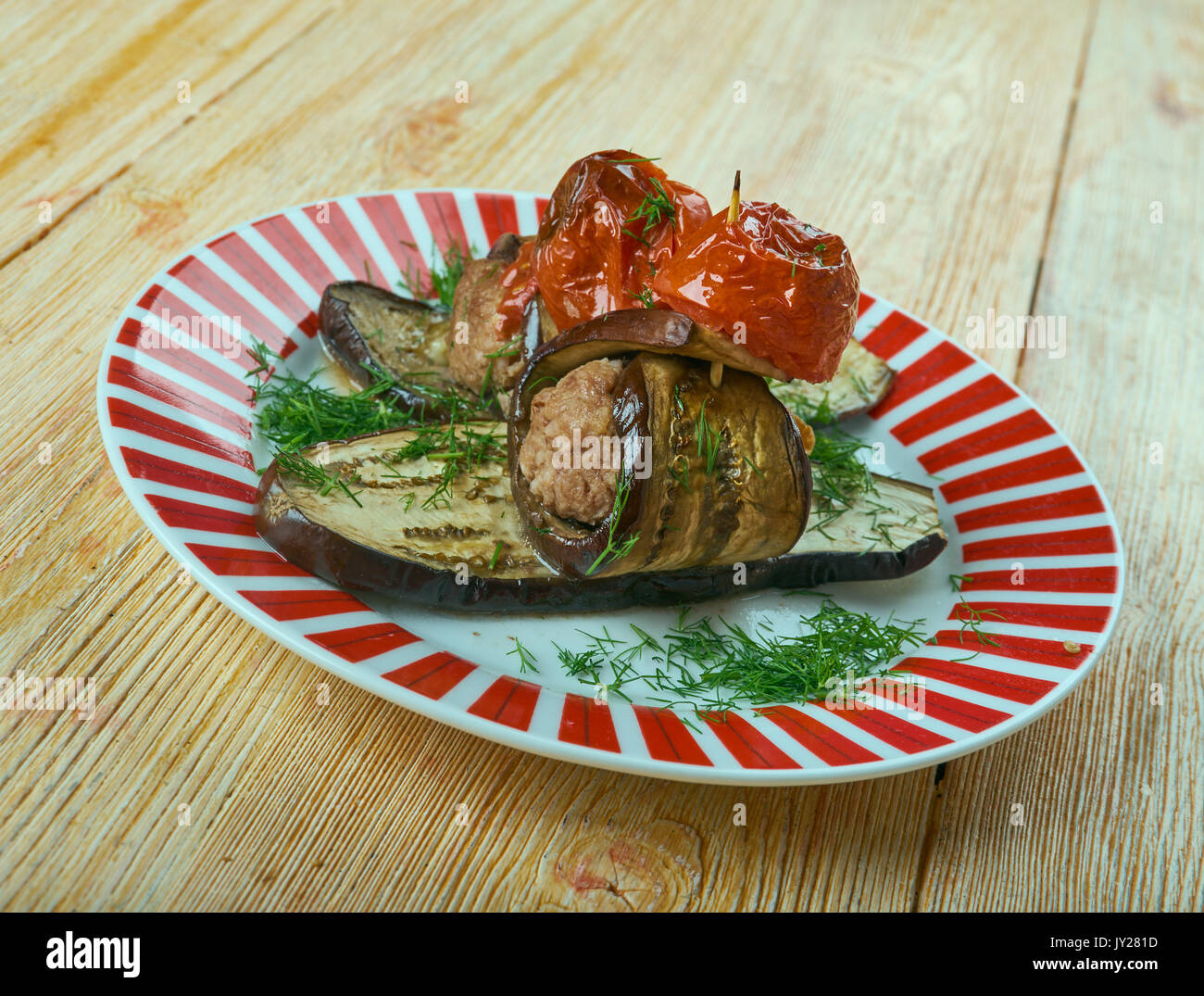 Islim or patlican kebabi - Eggplant kebab, Turkish cuisine Stock Photo ...
