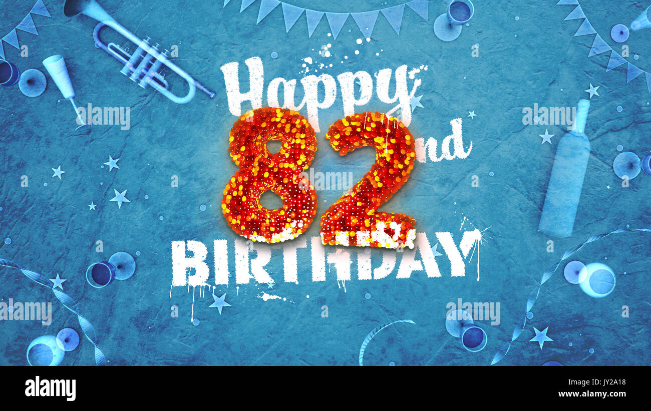 Happy 82nd Birthday Card with beautiful details such as wine bottle ...