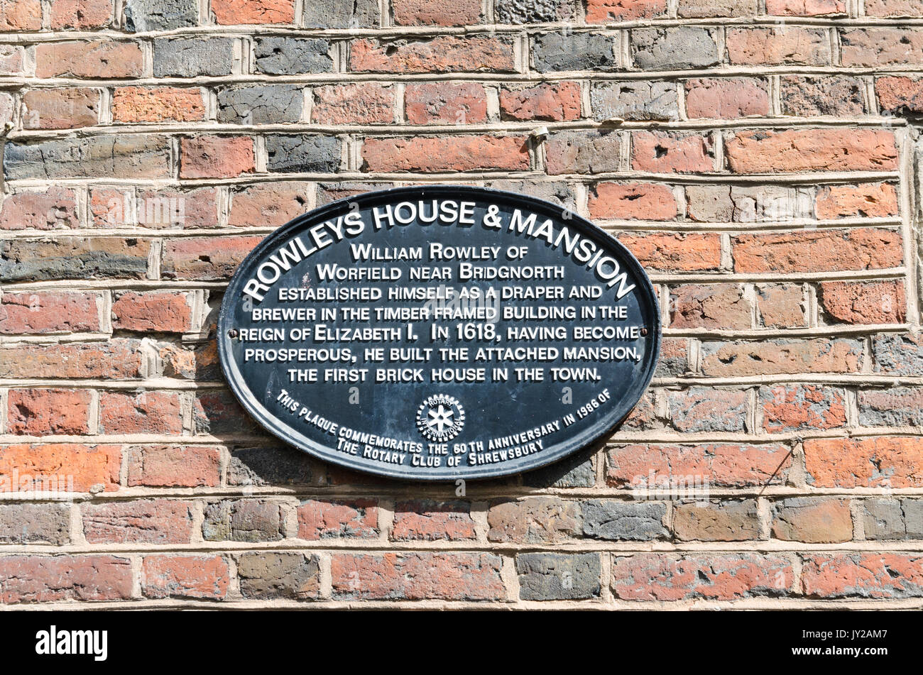 Rowley's House and Mansion in Shrewsbury home of William Rowley. In ...