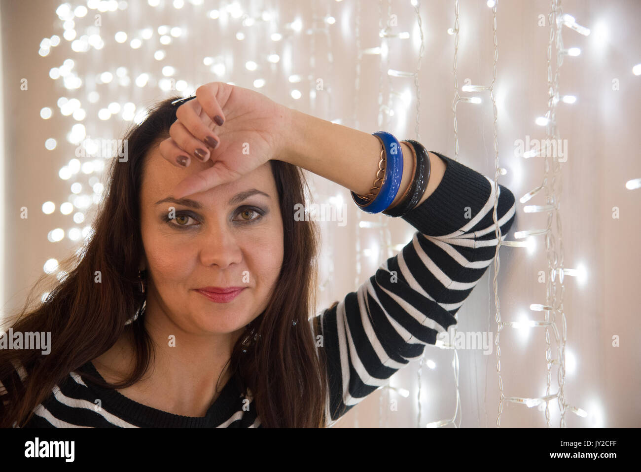 Slim tall girl in the photo studio Stock Photo - Alamy