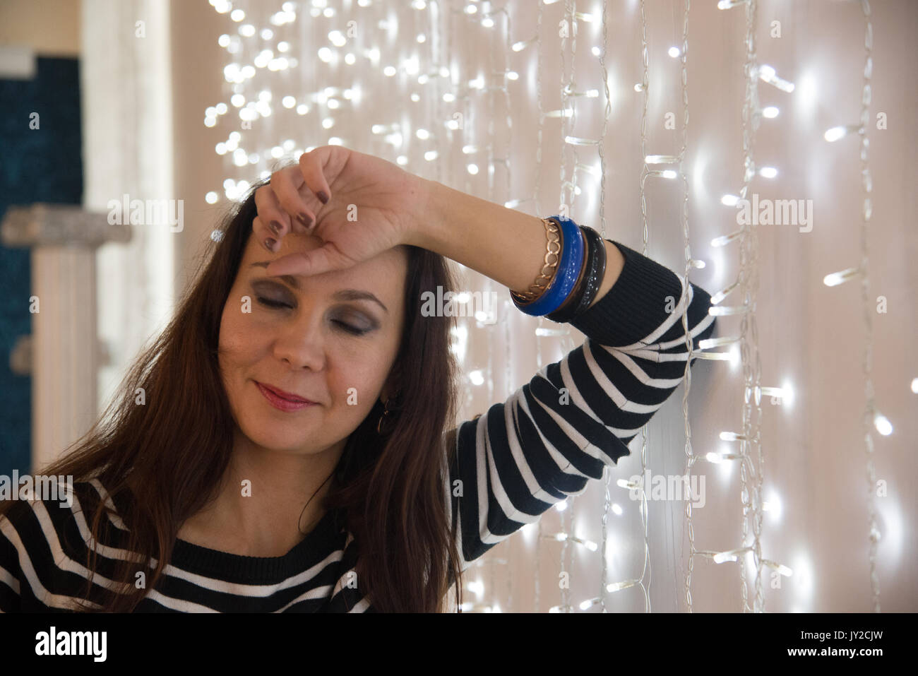 Slim tall girl in the photo studio Stock Photo - Alamy