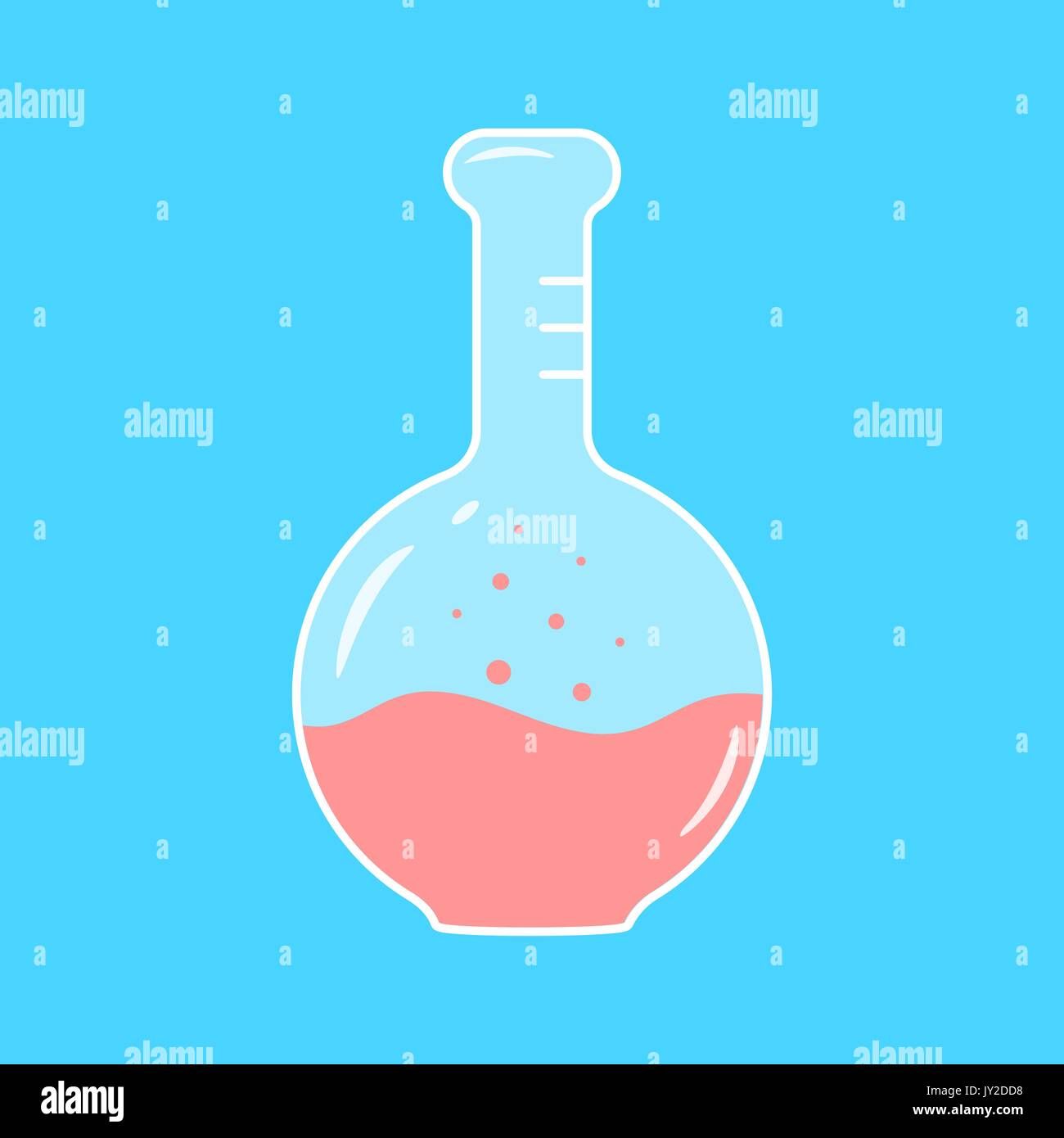 volumetric flask with red liquid and bubbles Stock Vector Image & Art ...