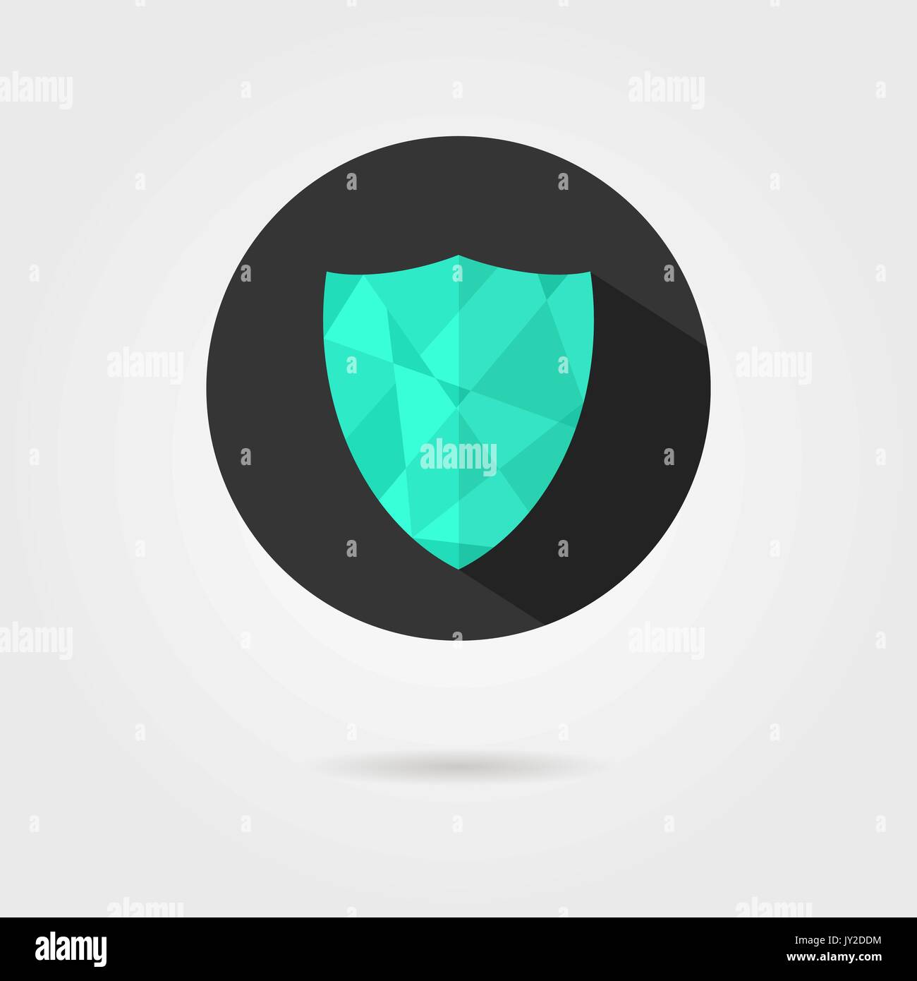 green shield icon on black circle with shadow Stock Vector Image & Art ...
