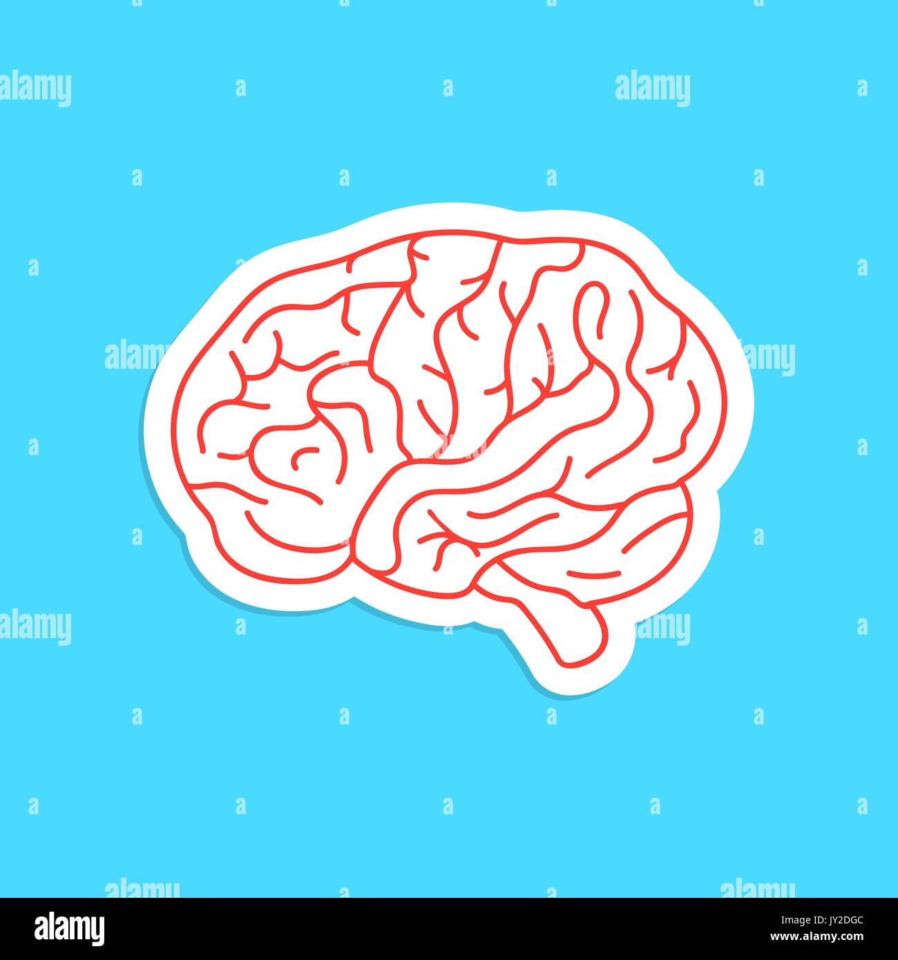 Brain outline hi-res stock photography and images - Alamy