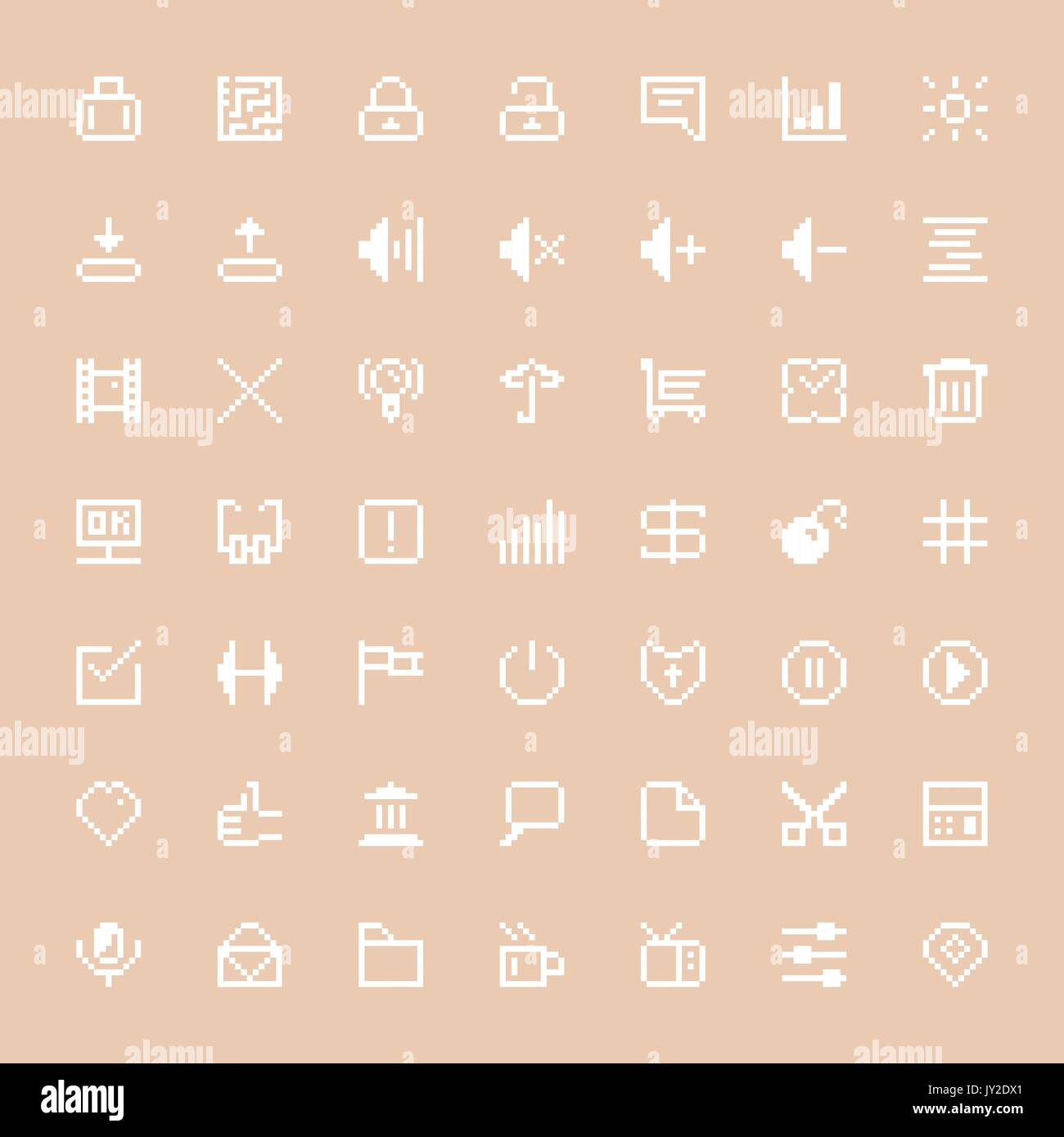 Pixel art white speech hi-res stock photography and images - Alamy