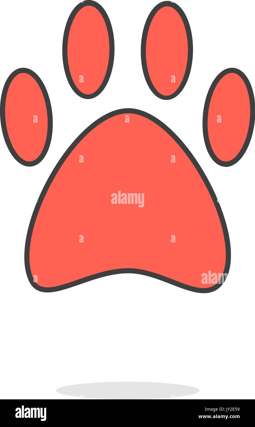 simple red paw icon with shadow Stock Vector Image & Art - Alamy
