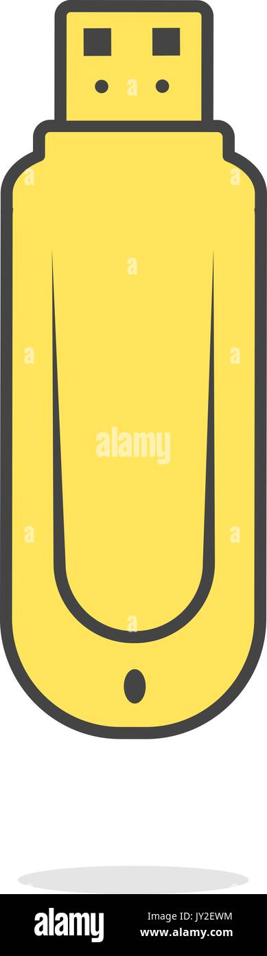 simple yellow flash drive icon with shadow Stock Vector Image & Art - Alamy