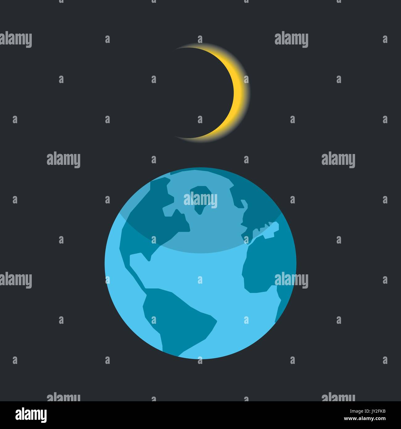 solar eclipse with shadow on planet earth Stock Vector Image & Art - Alamy