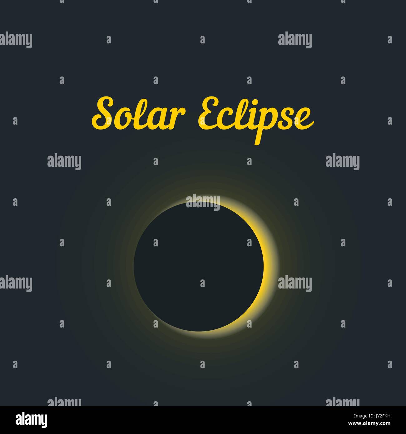 solar eclipse with yellow glow Stock Vector Image & Art - Alamy