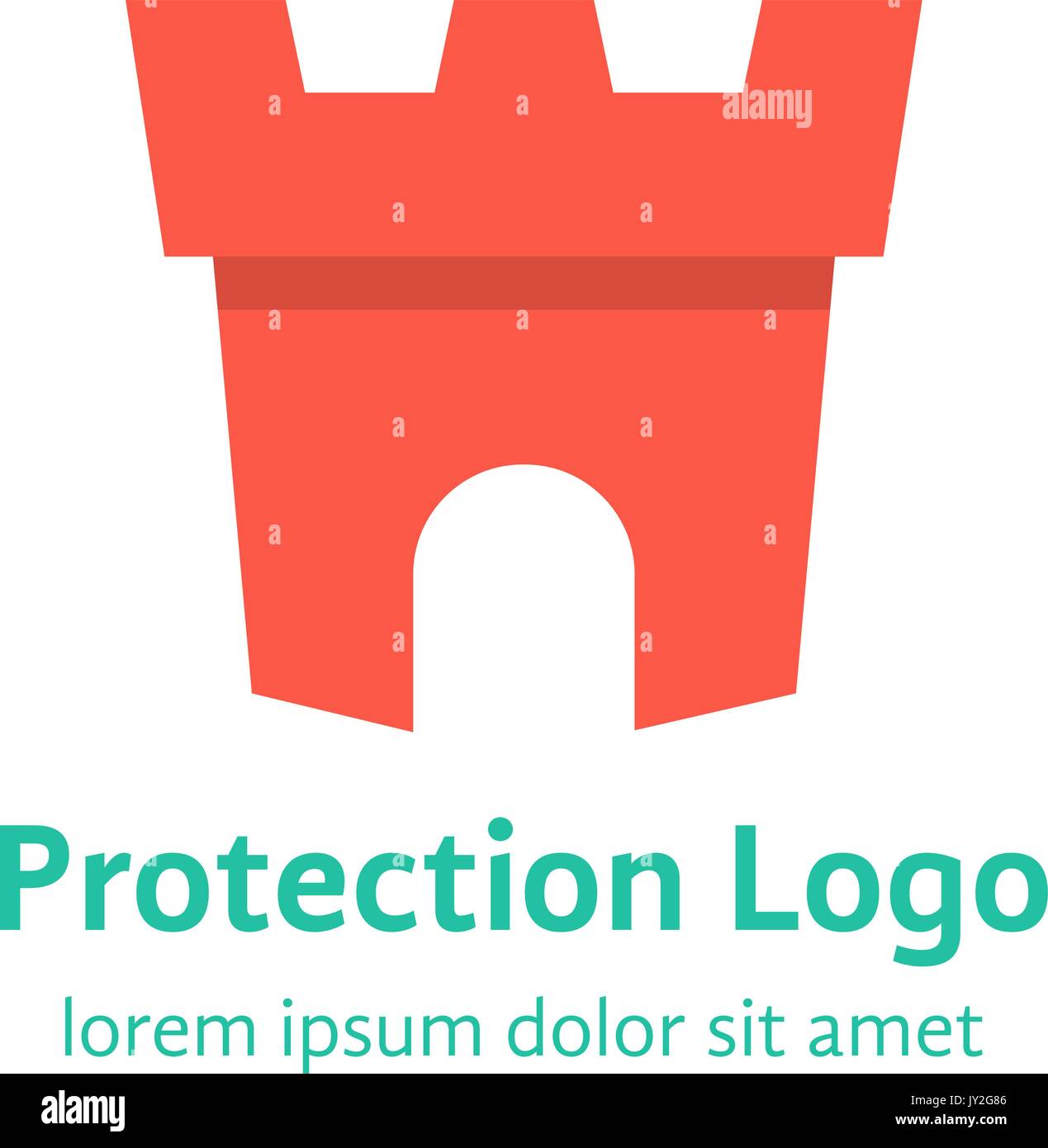 protection branding with red fortress Stock Vector Image & Art - Alamy