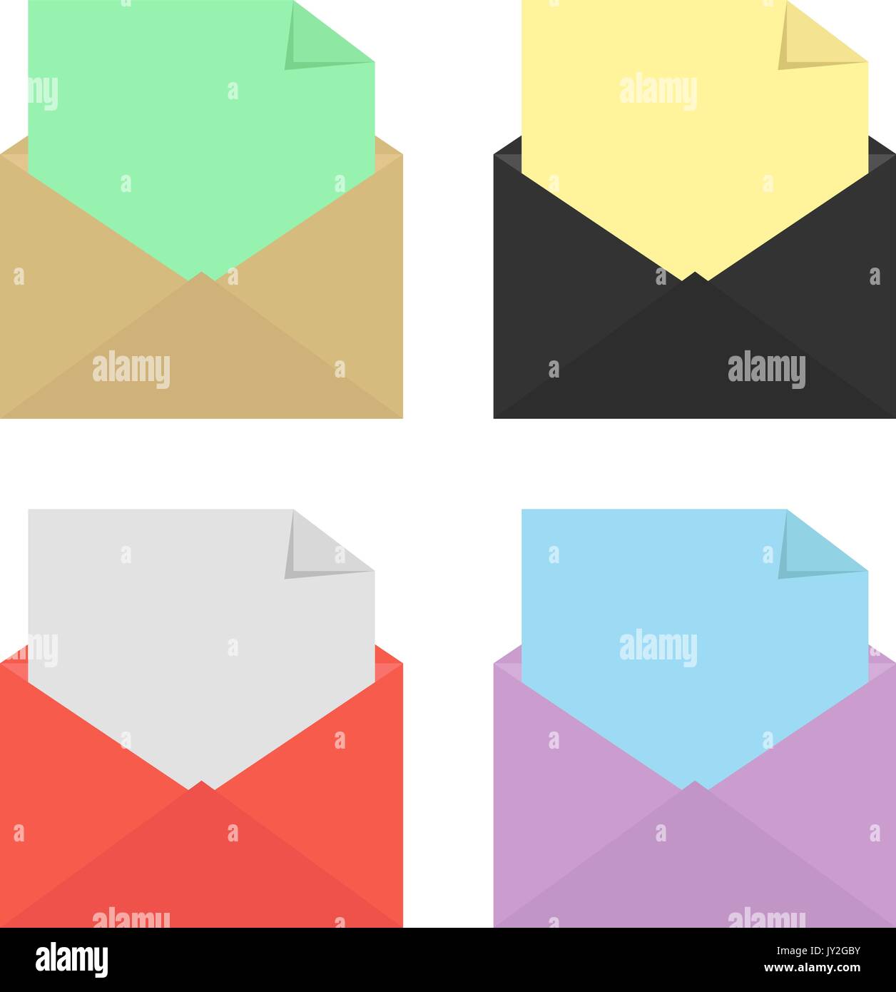 set of four open colored envelopes Stock Vector Image & Art - Alamy
