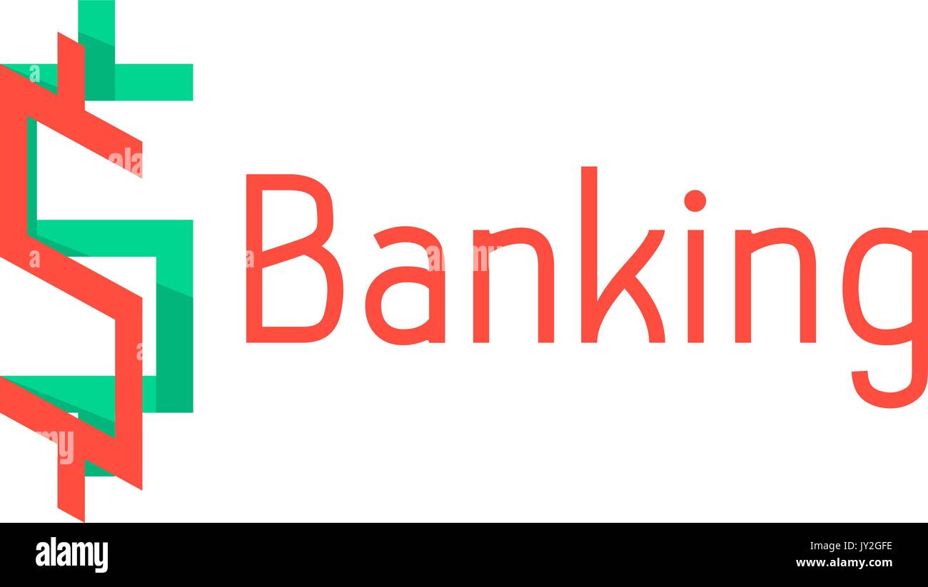 banking logotype with red and green abstract sign Stock Vector Image ...