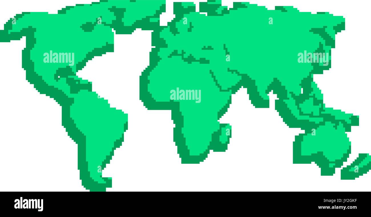 8 bit style world map hi-res stock photography and images - Alamy