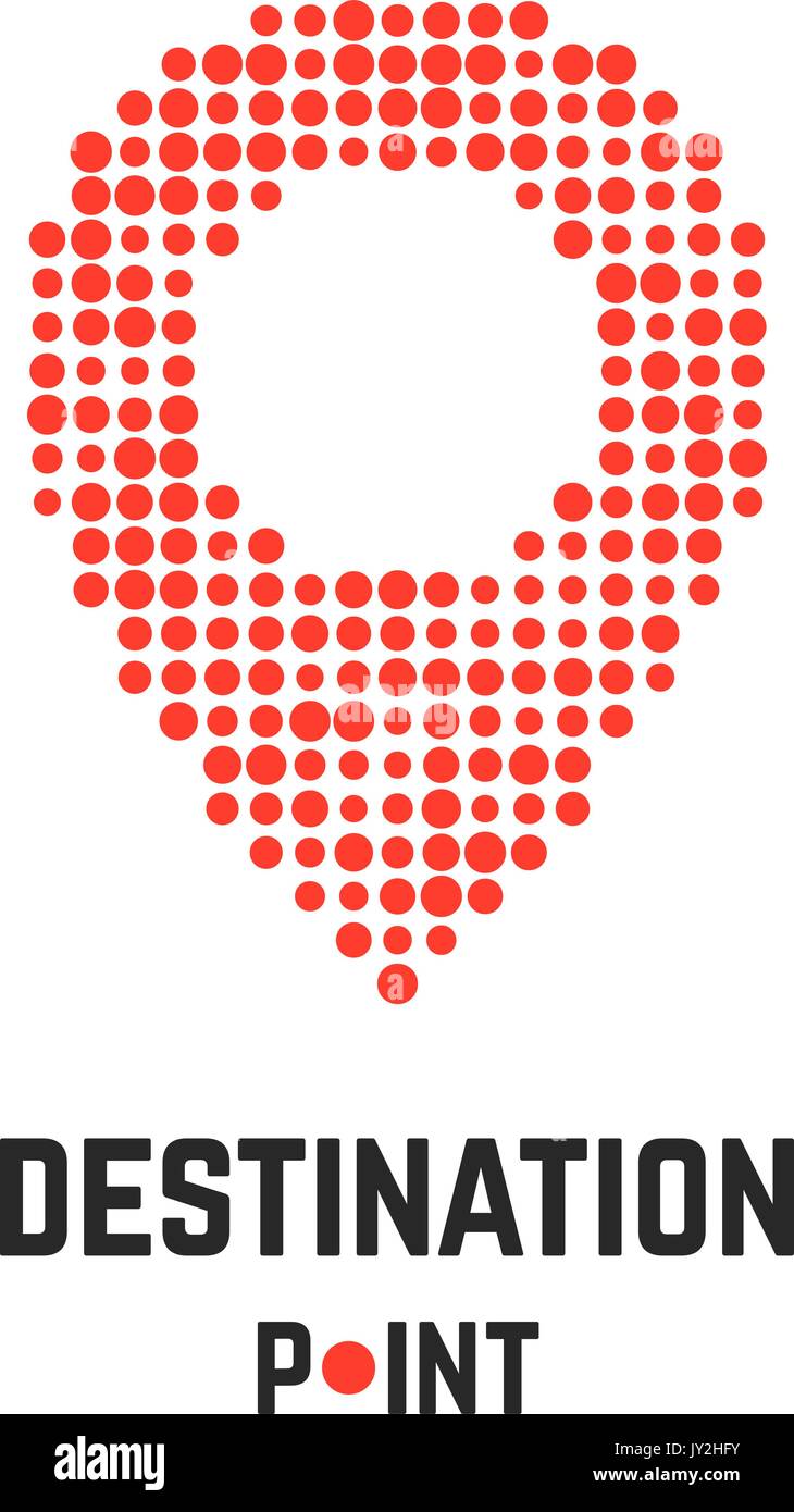 destination point with pin from dots Stock Vector Image & Art - Alamy