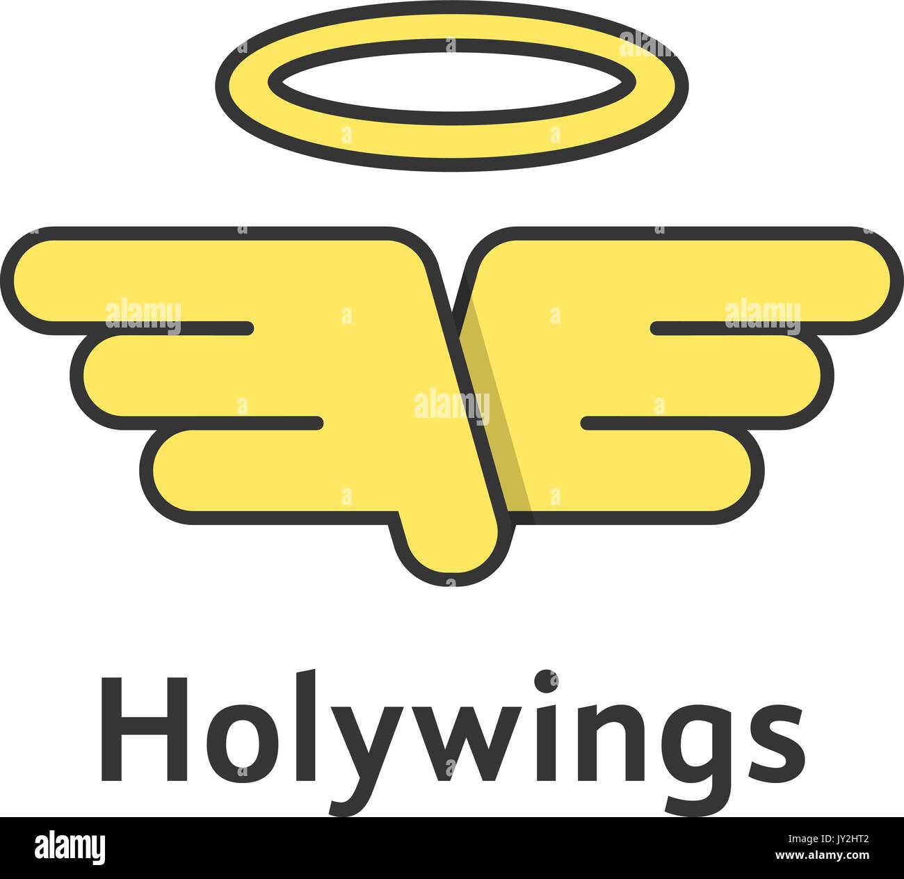 holy wings with yellow outline emblem Stock Vector Image & Art - Alamy