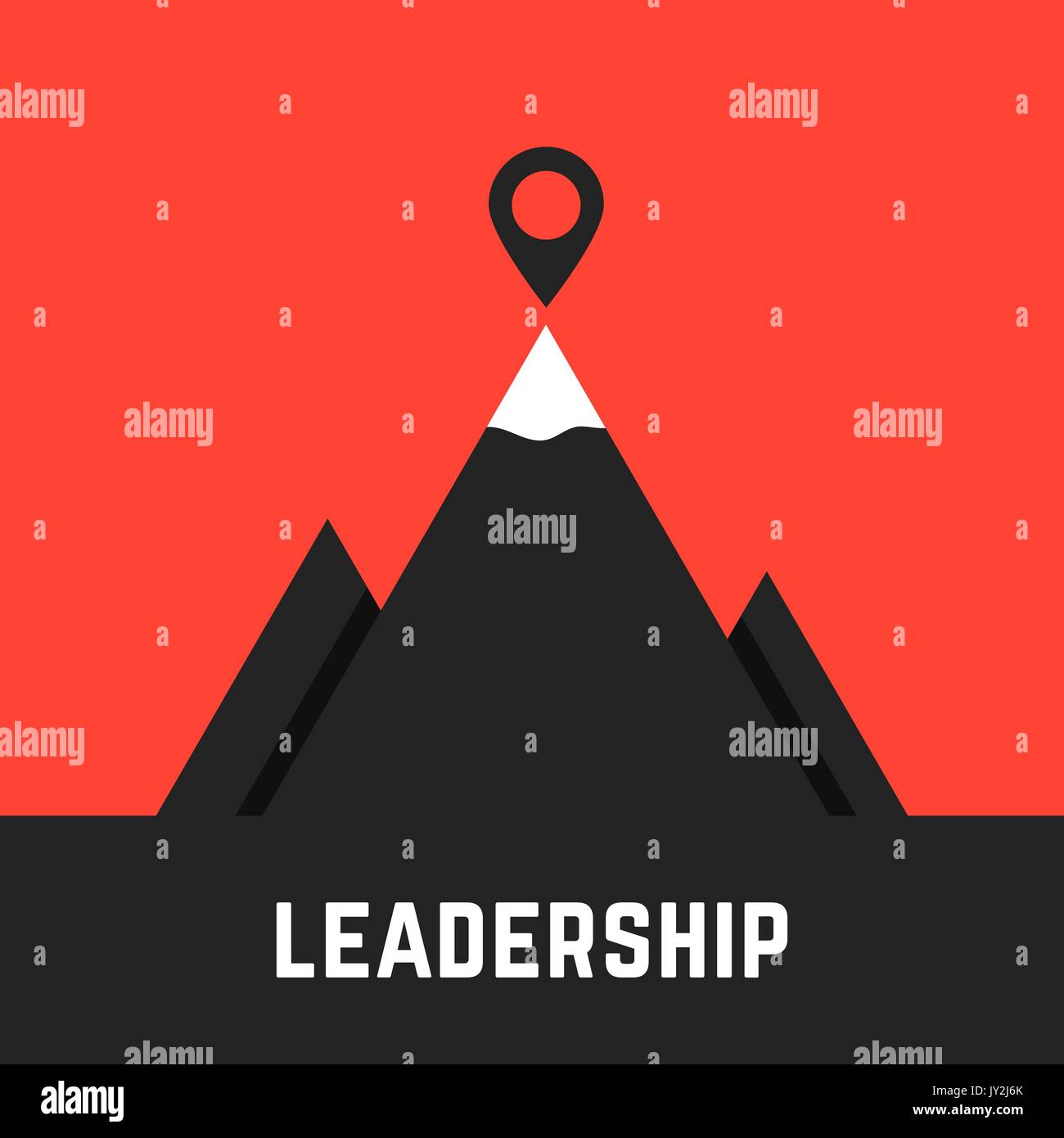 leadership metaphor with black mountains Stock Vector Image & Art - Alamy