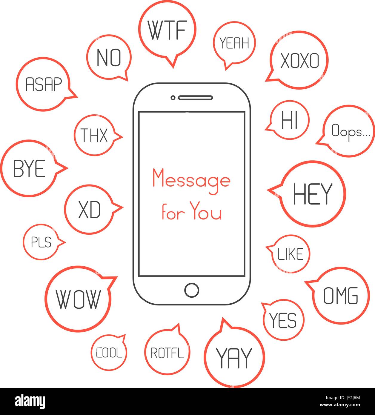 smartphone with different messages in speech bubbles Stock Vector Image ...