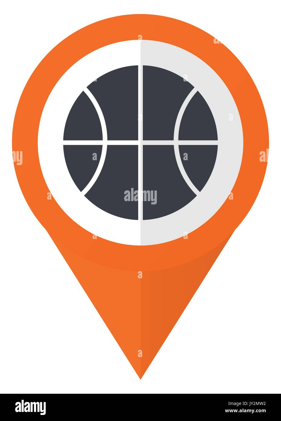 Ball orange pointer vector icon in eps 10 isolated on white background ...