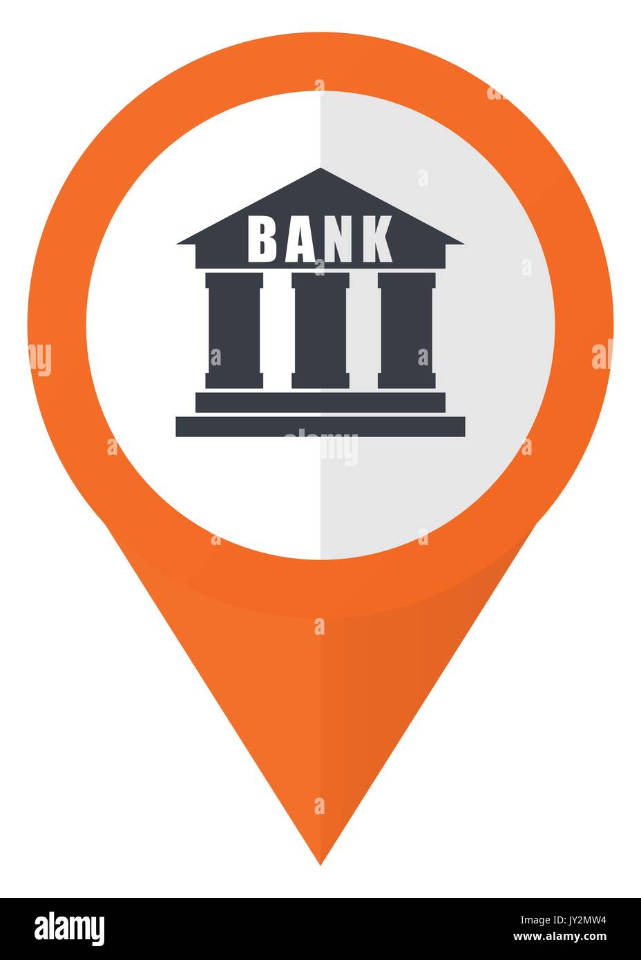 Bank orange pointer vector icon in eps 10 isolated on white background ...