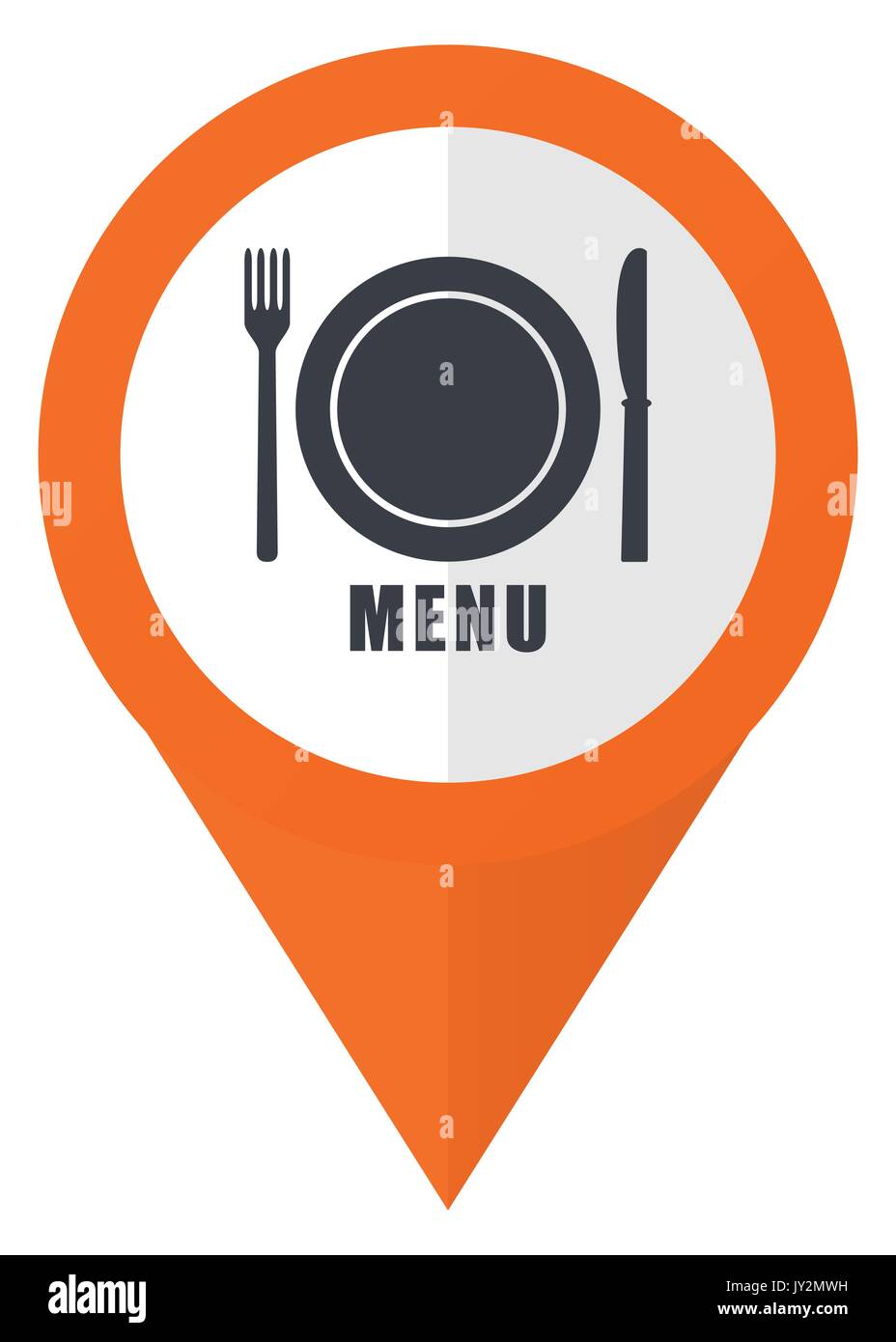 Menu orange pointer vector icon in eps 10 isolated on white background ...
