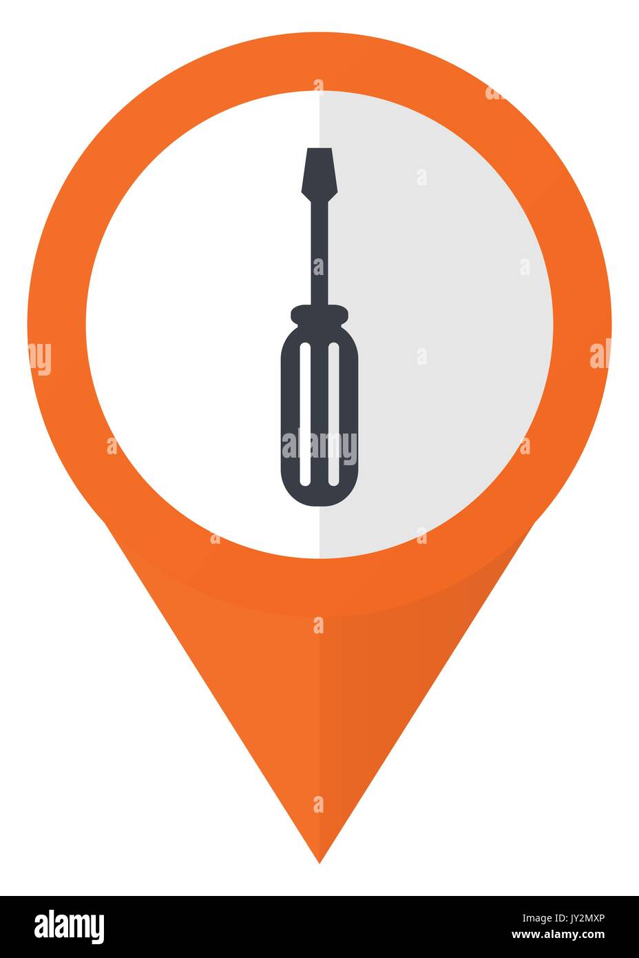 Tool orange pointer vector icon in eps 10 isolated on white background ...