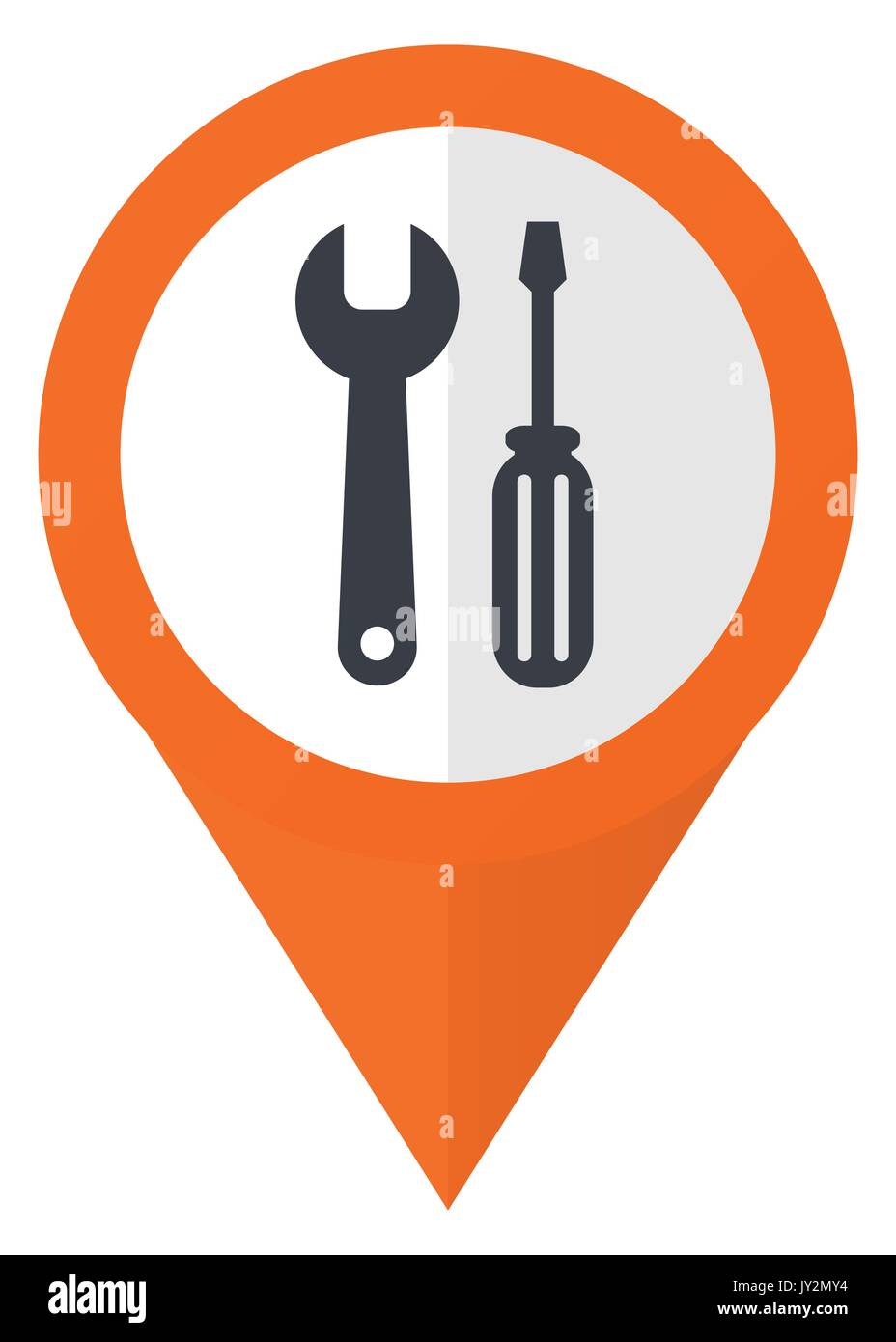 Tool orange pointer vector icon in eps 10 isolated on white background ...