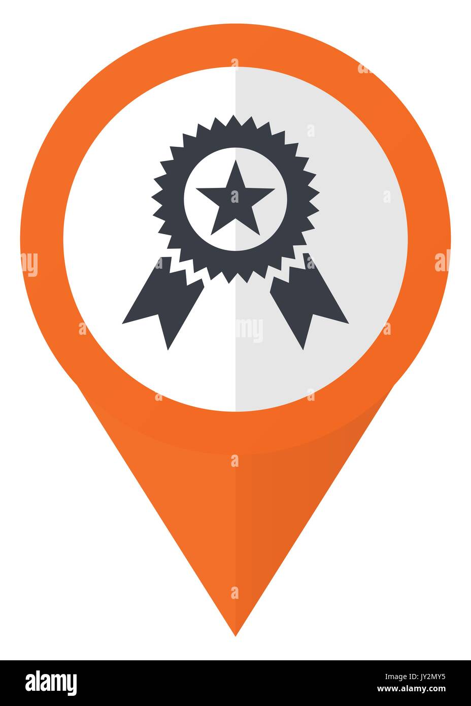 Award orange pointer vector icon in eps 10 isolated on white background ...