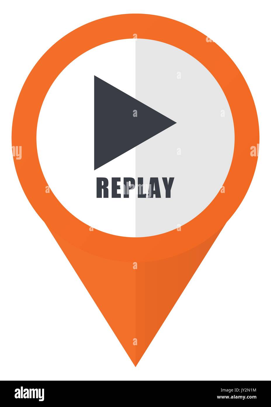 Replay orange pointer vector icon in eps 10 isolated on white ...