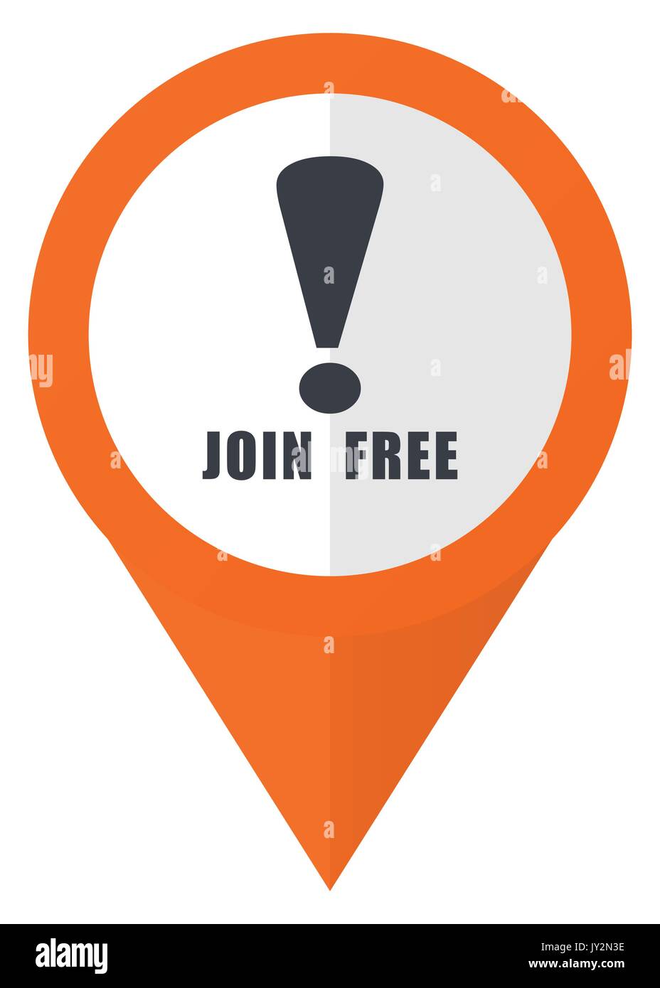 Join free orange pointer vector icon in eps 10 isolated on white ...