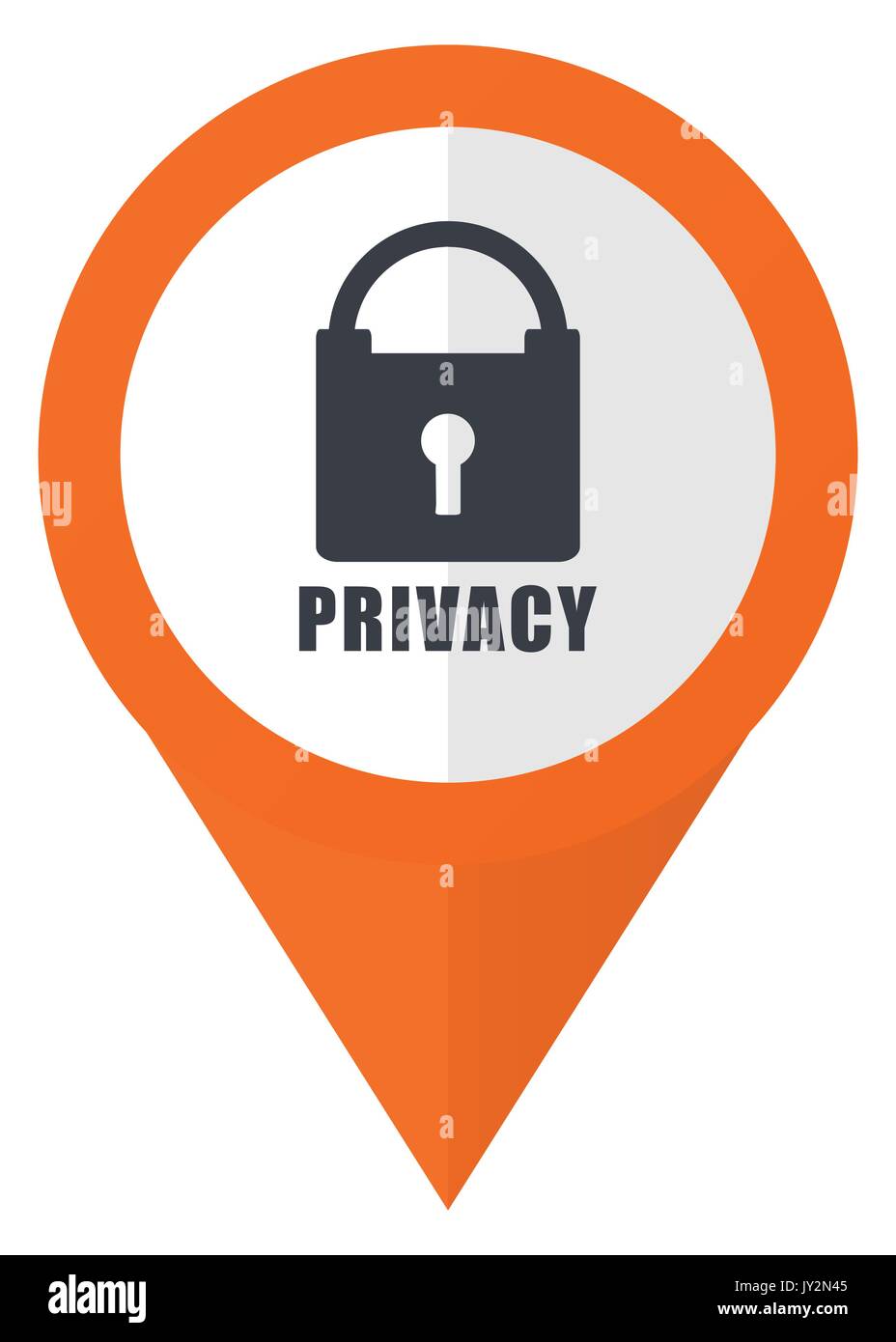 Privacy orange pointer vector icon in eps 10 isolated on white ...
