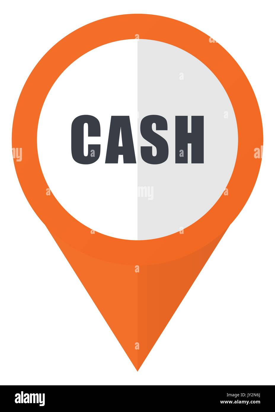 Cash orange pointer vector icon in eps 10 isolated on white background ...