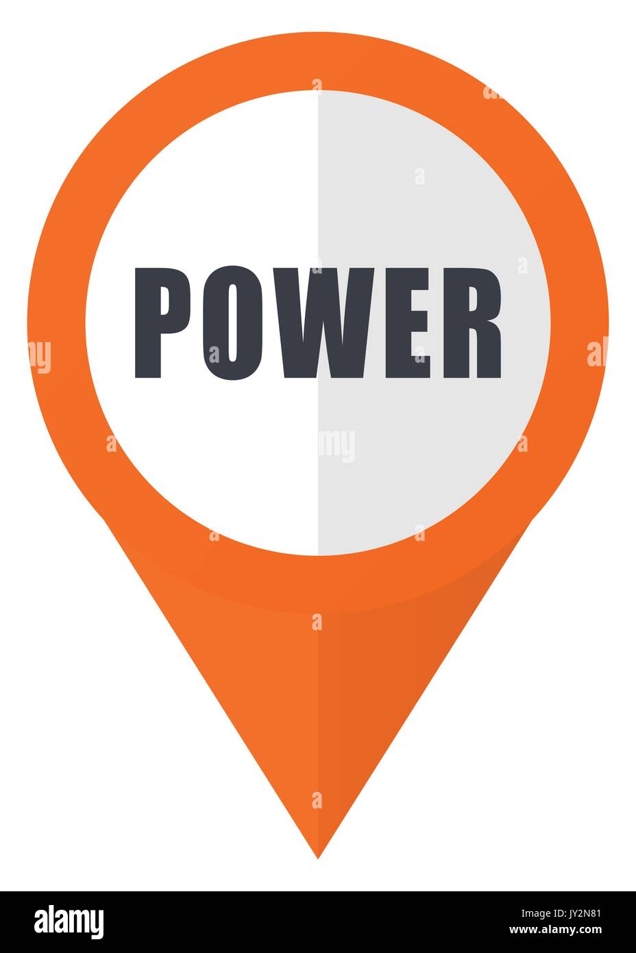 Power orange pointer vector icon in eps 10 isolated on white background ...
