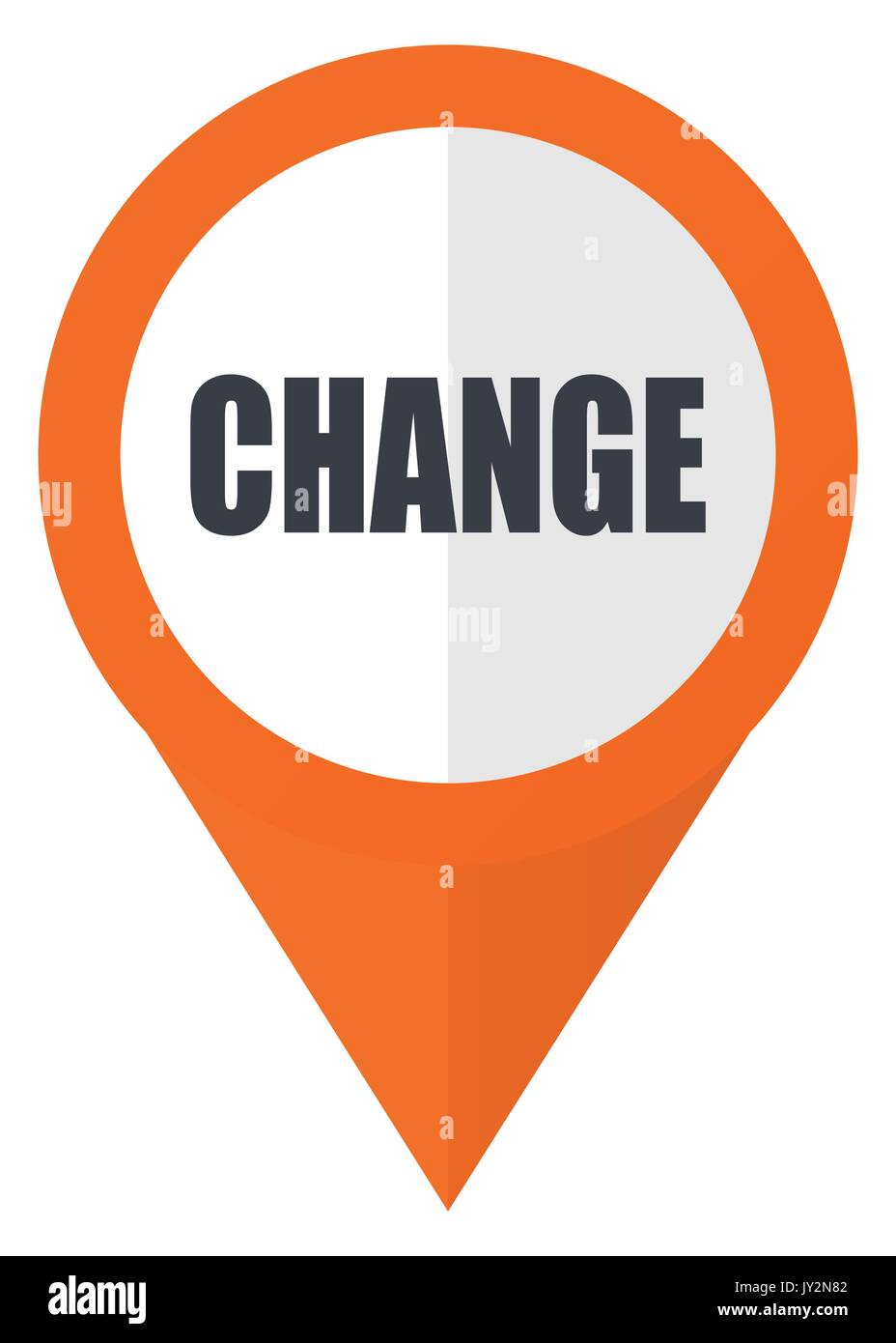 Change orange pointer vector icon in eps 10 isolated on white ...
